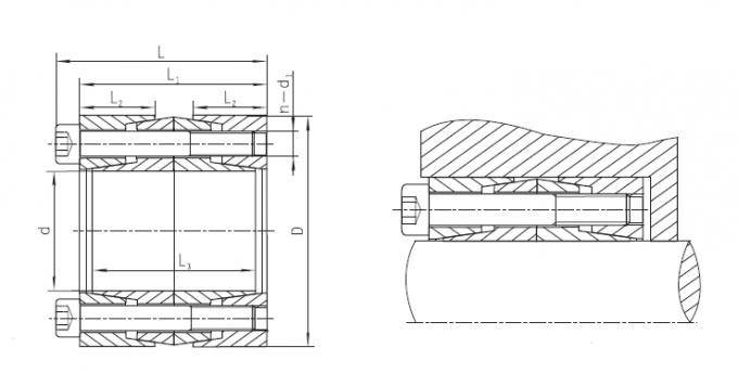 ระบบส่งกำลังเครื่องกล 68mm ความหนา Keyless Taper Lock Bushings